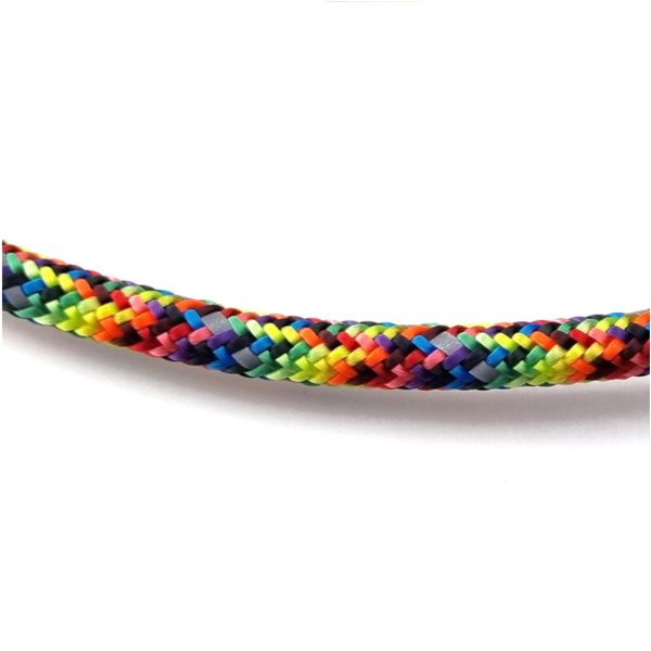 Rainbow-colored rope with integrated reflective thread for maximum ...